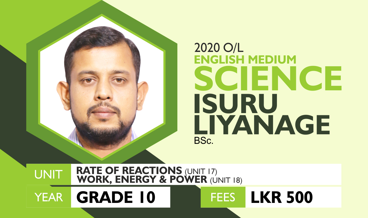 Grade 10 : Science - Rate of Reactions (Unit 17) & Work, Energy & Power ...